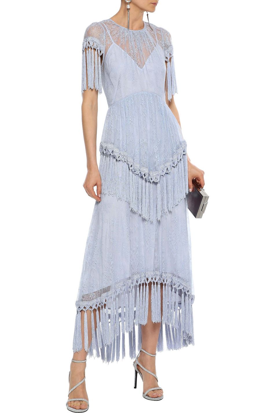 ALICE McCALL More Than A Woman tassel-trimmed Chantilly lace maxi dress ...