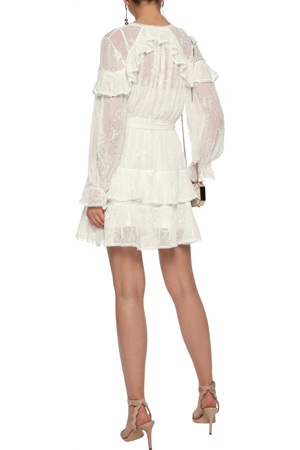 Zimmermann Ruffled Broderie Anglaise Silk Chiffon Mini Dress The Outnet