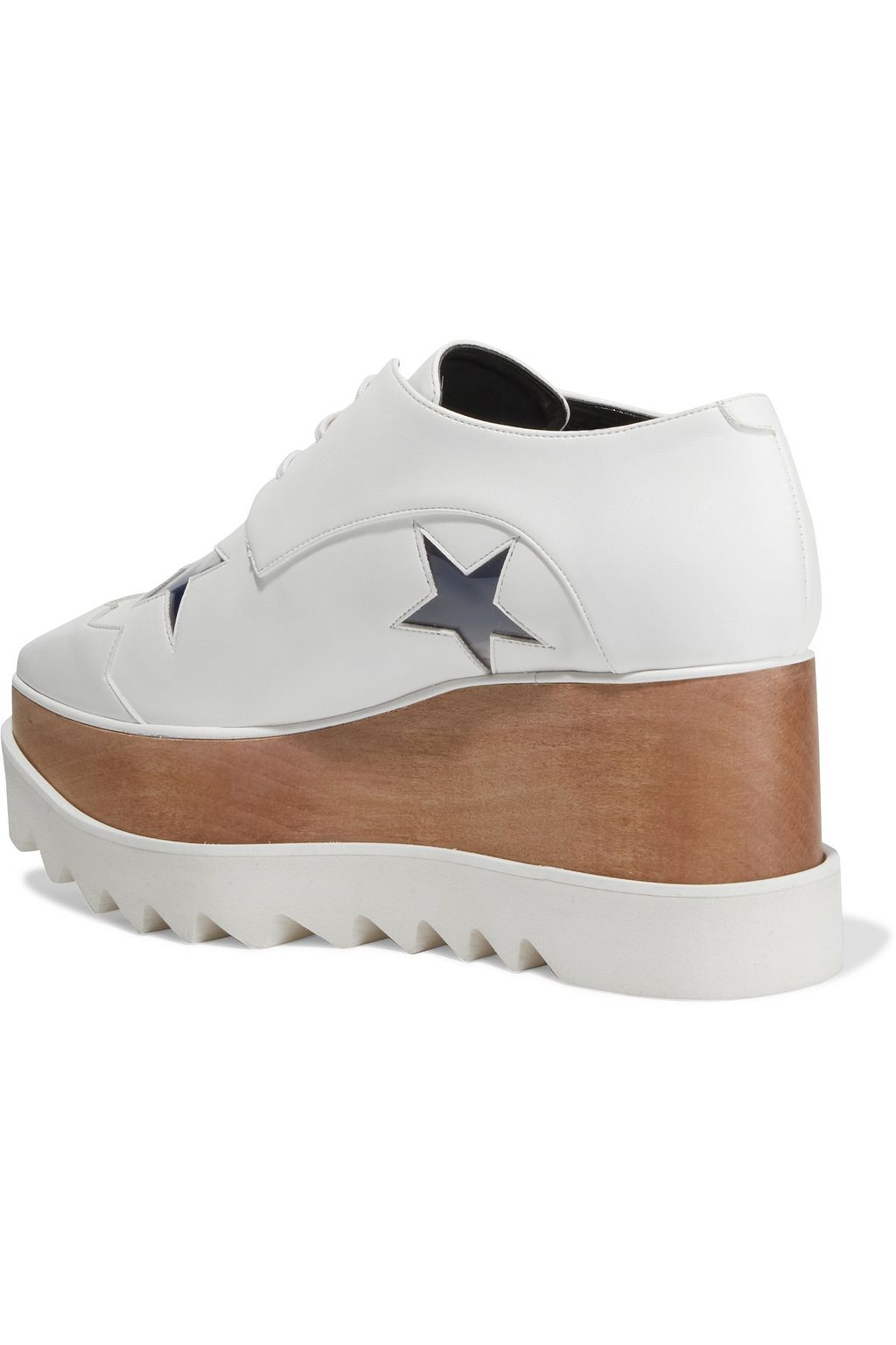STELLA MCCARTNEY Elyse laser-cut faux leather and PVC platform brogues ...