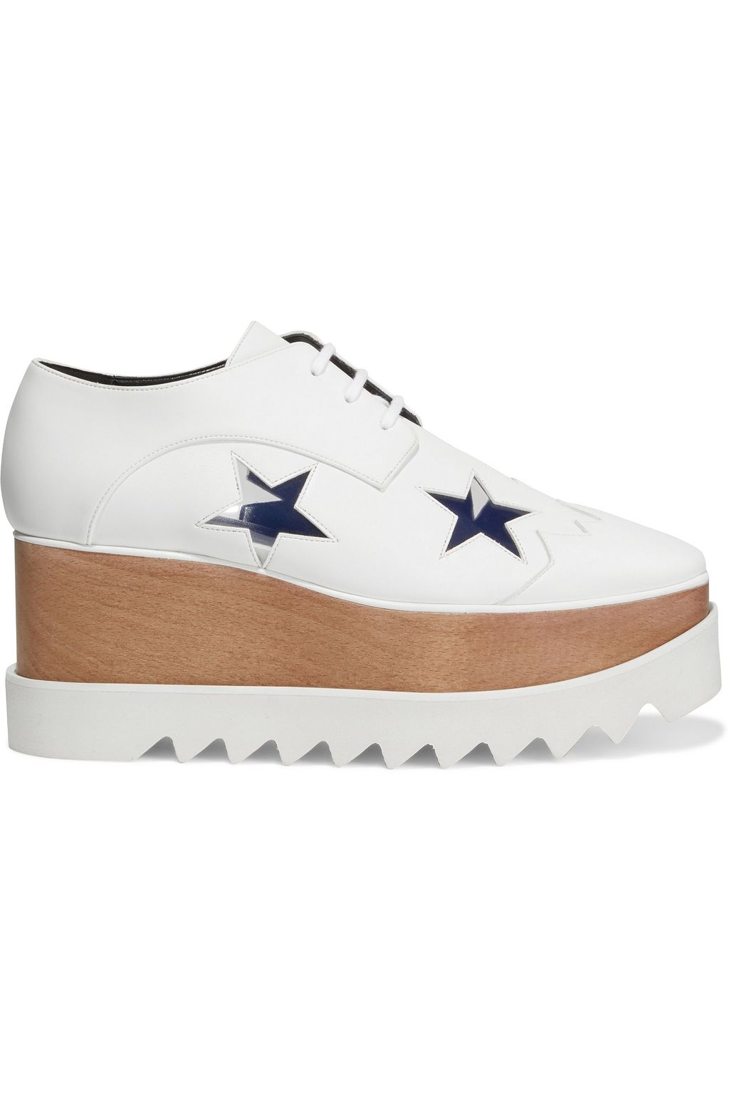 STELLA MCCARTNEY Elyse laser-cut faux leather and PVC platform brogues ...