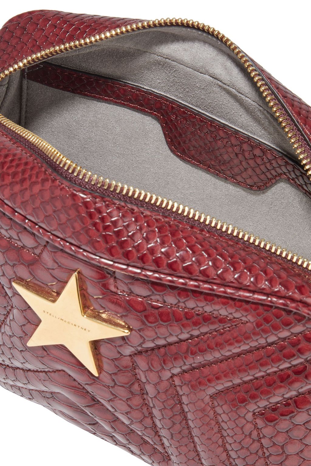 STELLA MCCARTNEY Stella Star small quilted faux snake-effect leather ...