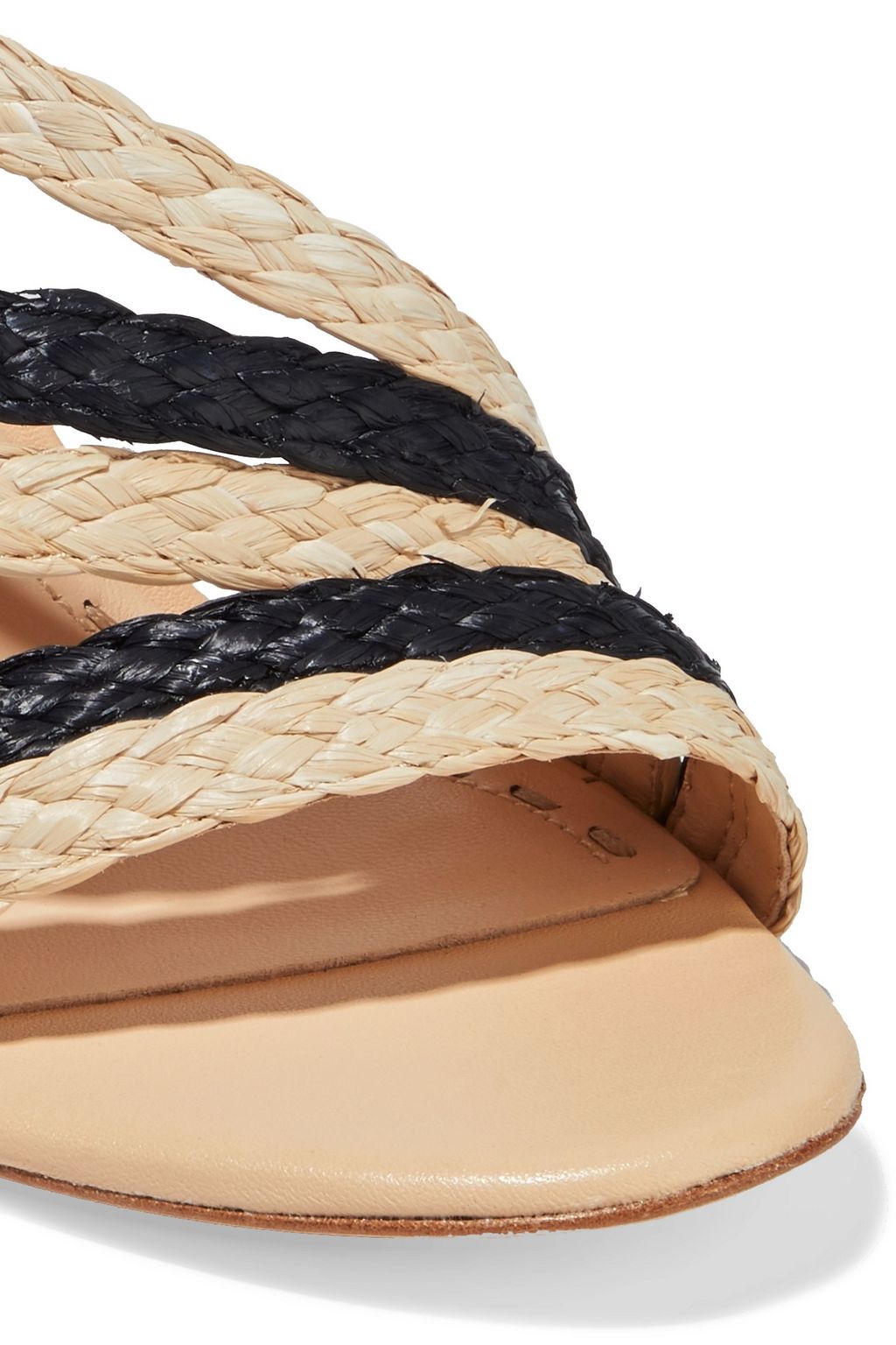 ALICE + OLIVIA Fanniey two-tone braided raffia slingback sandals | THE ...