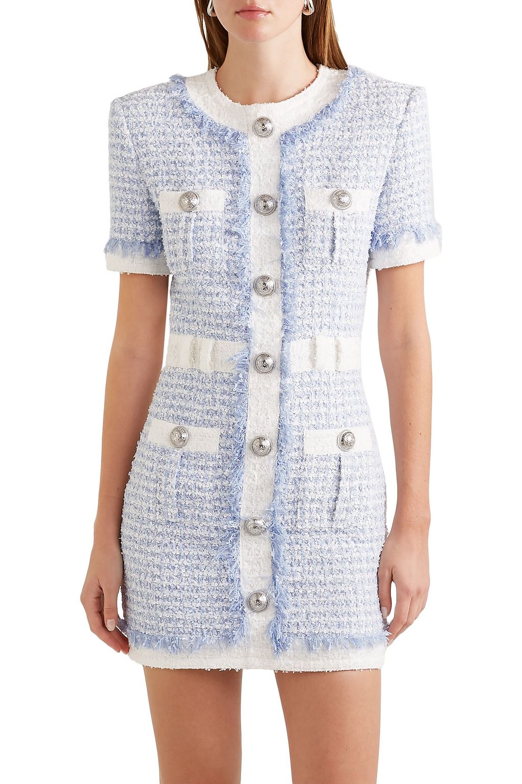 BALMAIN Embellished tweed mini dress | THE OUTNET