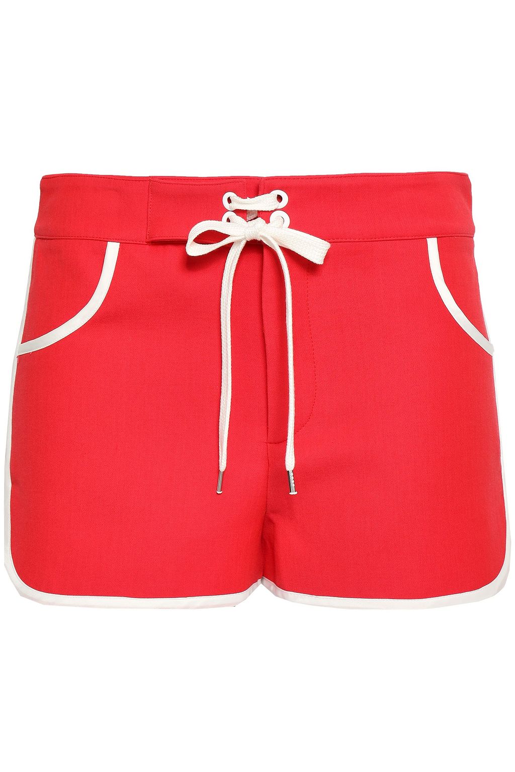 REDVALENTINO Lace-up cotton-blend shorts | THE OUTNET