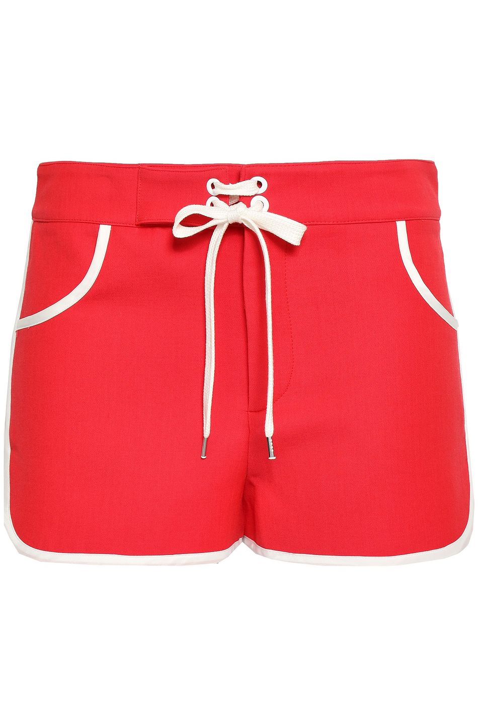 REDVALENTINO Lace-up cotton-blend shorts | THE OUTNET