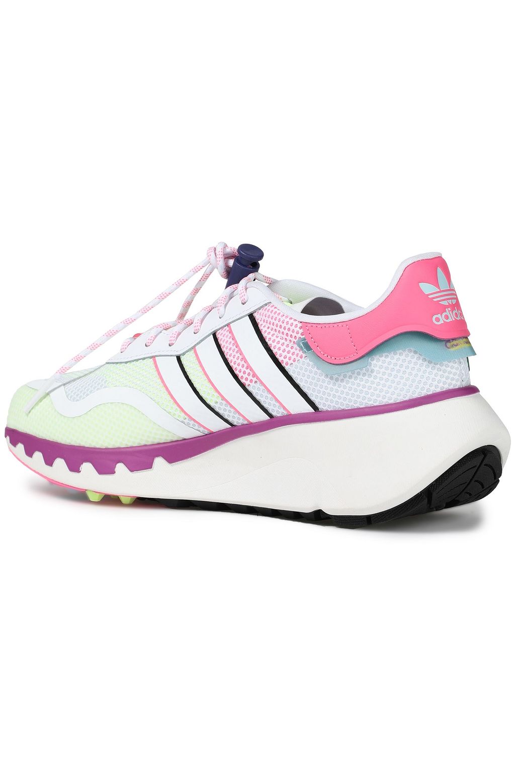 ADIDAS ORIGINALS Faux leather-trimmed color-block mesh sneakers | THE ...