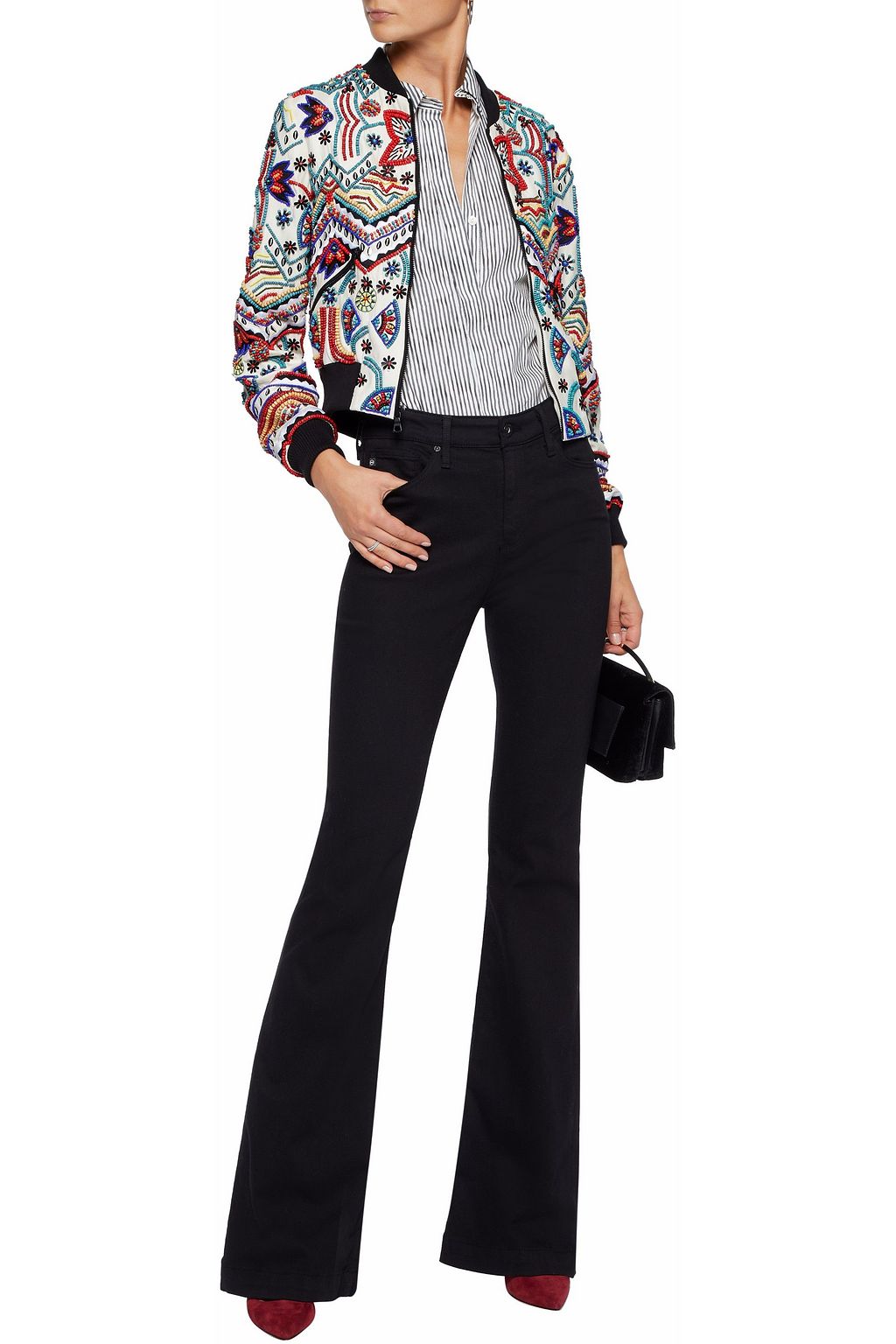 ALICE + OLIVIA Embellished embroidered silk jacket | THE OUTNET