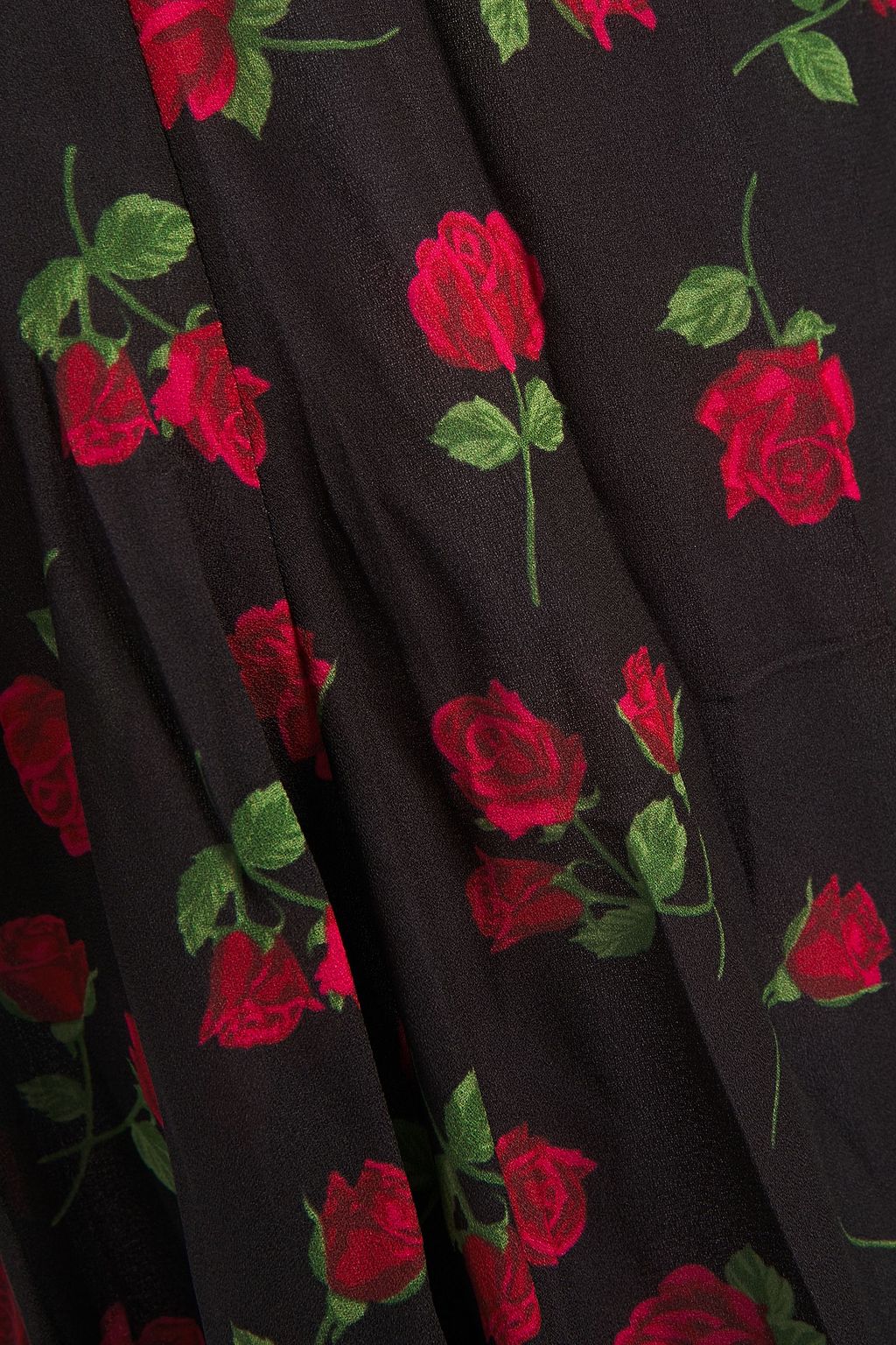 Michael Kors Collection Ruffle Trimmed Gathered Floral Print Crepe Midi