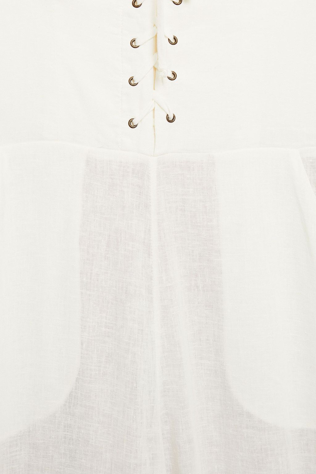 VIX PAULA HERMANNY Lace-up linen-blend wide-leg jumpsuit | THE OUTNET