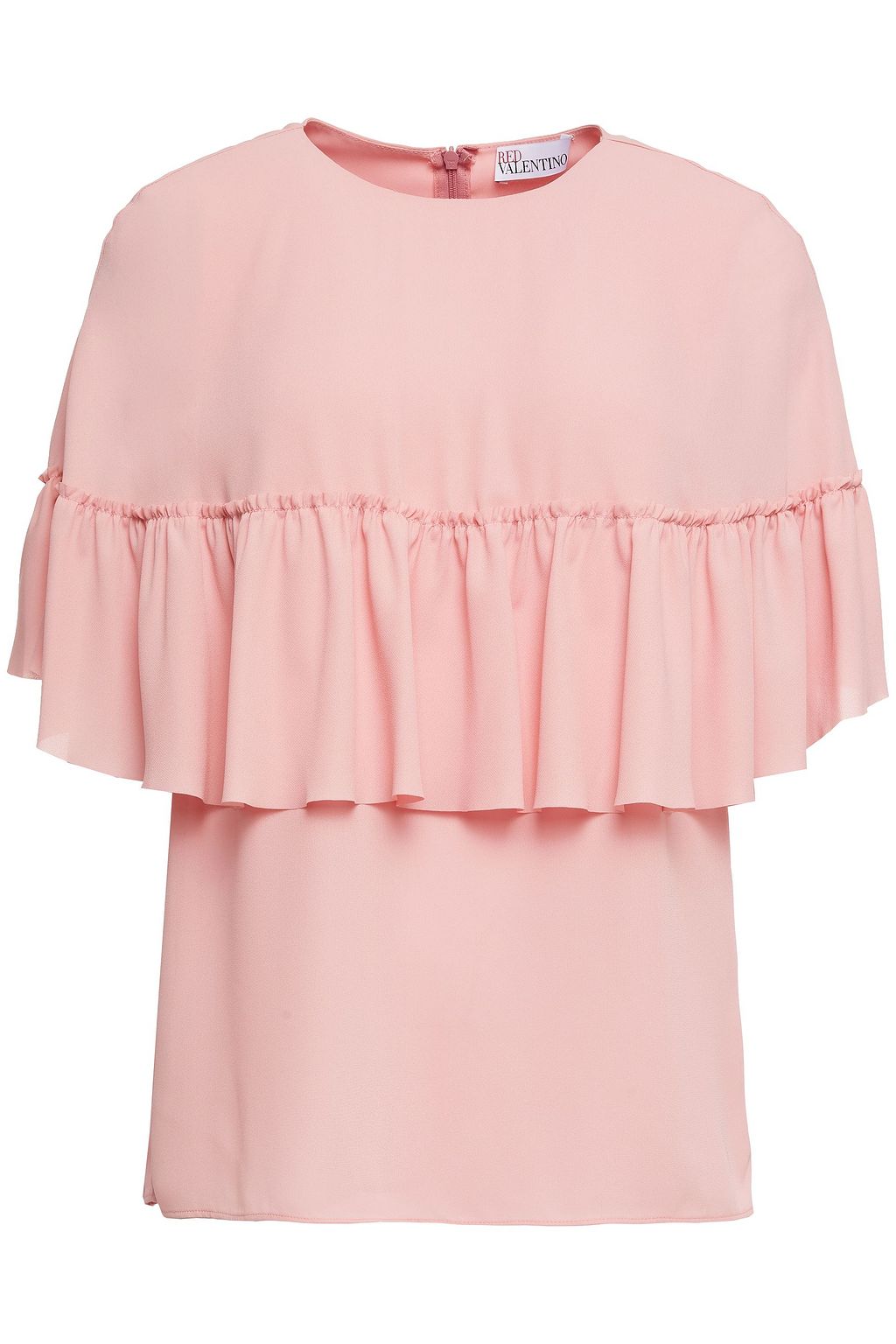 REDVALENTINO Layered ruffled crepe top | THE OUTNET