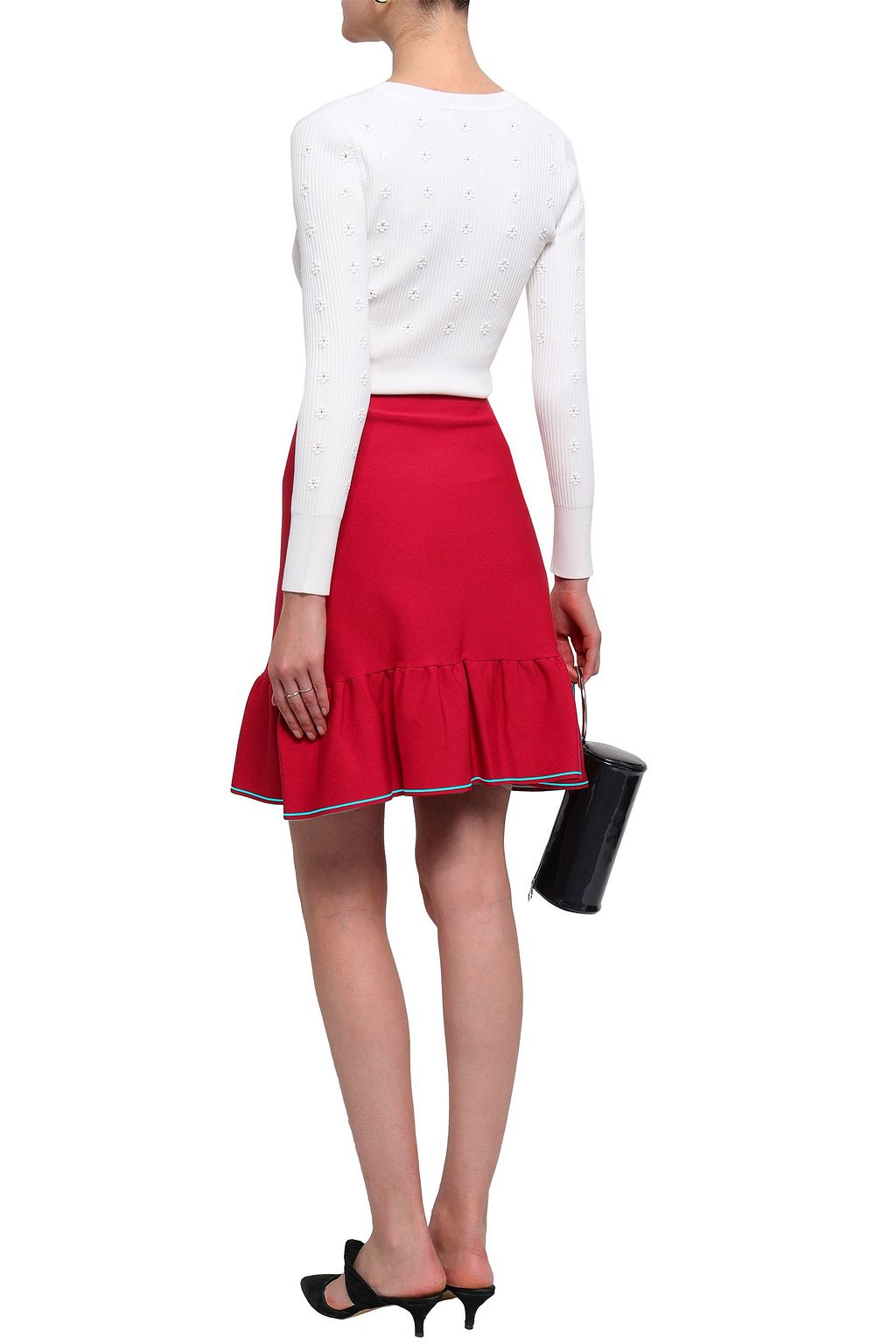 SANDRO Gathered stretch-knit mini skirt | THE OUTNET