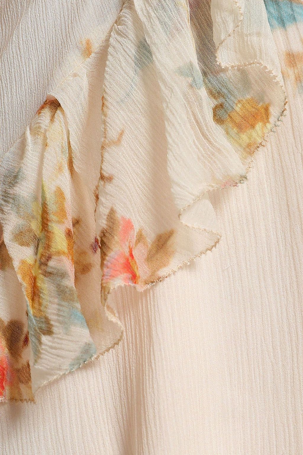 Zimmermann Ruffled Floral Print Silk Georgette Mini Dress The Outnet