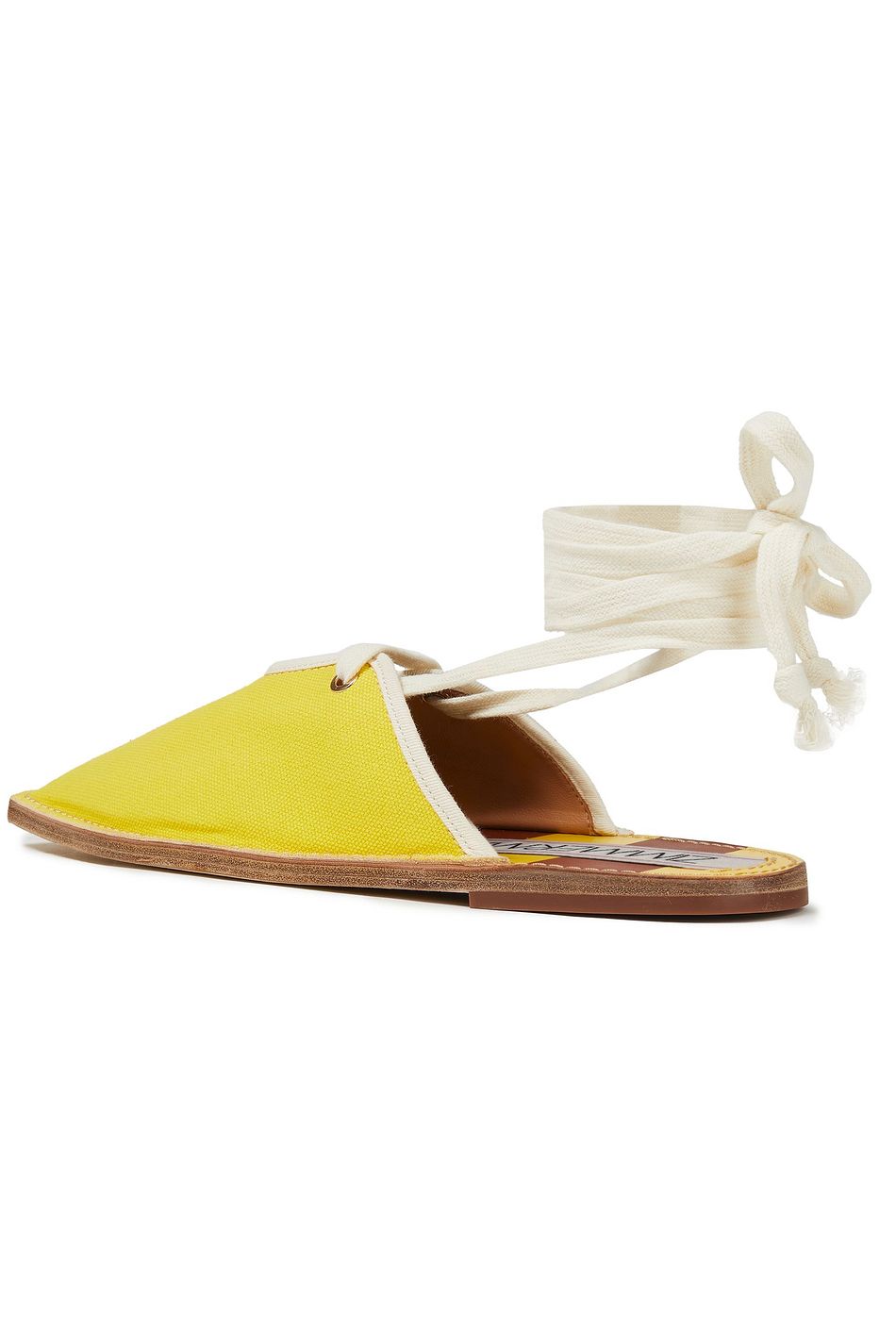 ZIMMERMANN Lace-up cotton-canvas slippers | THE OUTNET