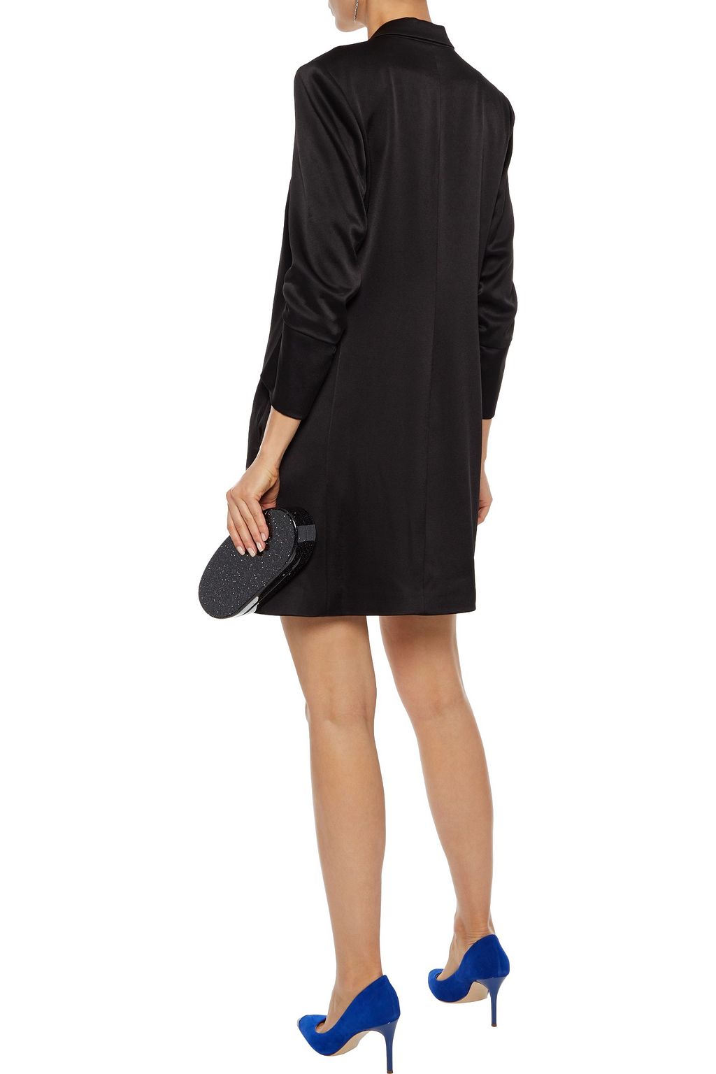 HALSTON Double-breasted satin-crepe mini tuxedo dress | THE OUTNET HALSTON Double-breasted satin-crepe mini tuxedo dress | THE OUTNET