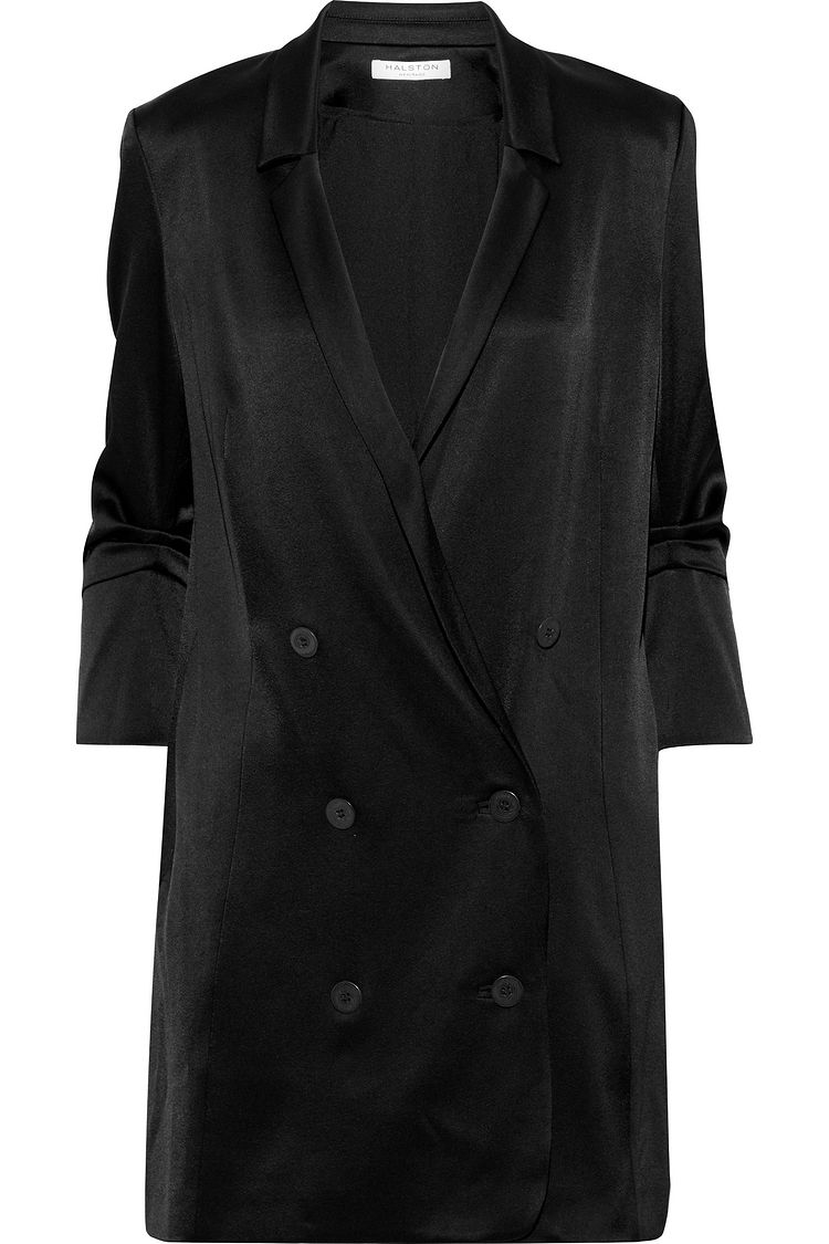 HALSTON Double-breasted satin-crepe mini tuxedo dress | THE OUTNET HALSTON Double-breasted satin-crepe mini tuxedo dress | THE OUTNET