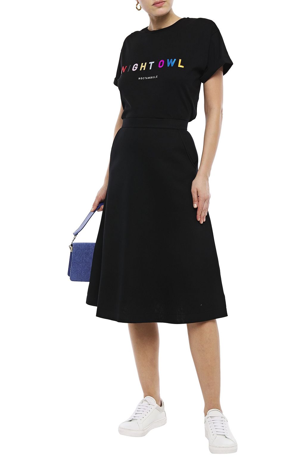 Black Aline fluted scuba midi skirt | Sale up to 70% off | THE OUTNET ...