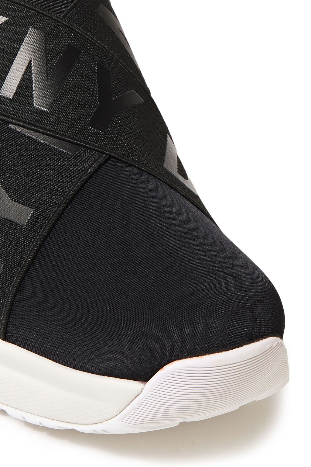 DKNY Printed stretch-knit wedge slip-on sneakers | THE OUTNET