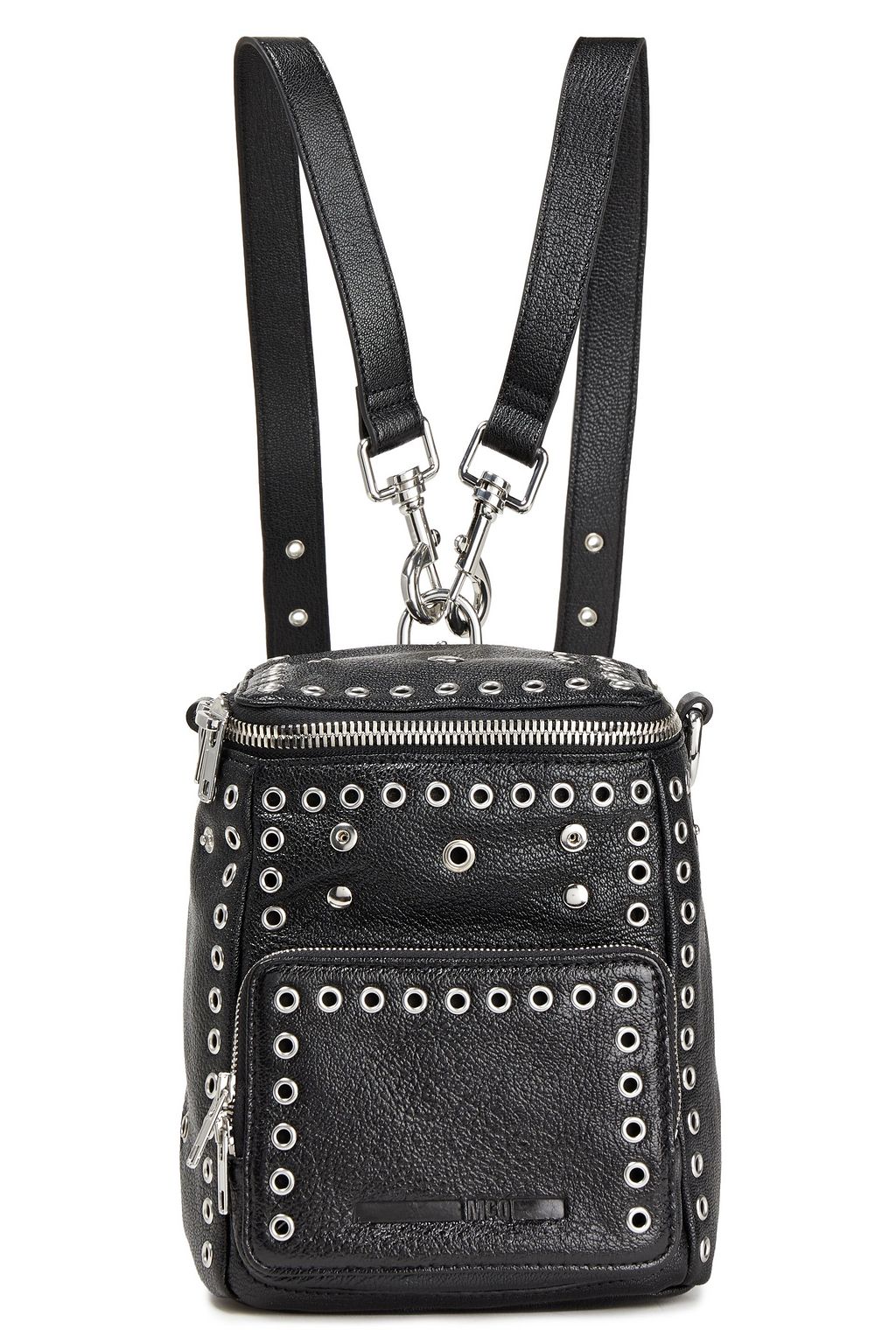 MCQ ALEXANDER MCQUEEN Embellished glossed pebbled-leather backpack ...