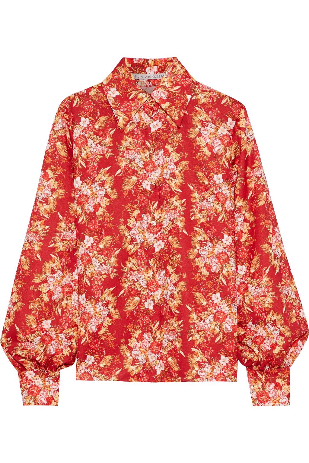 EMILIA WICKSTEAD Petula floral-print satin-crepe shirt | THE OUTNET