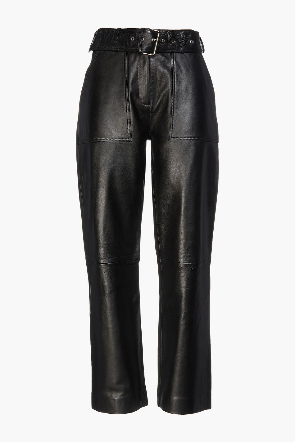 Black Belted leather straight-leg pants | Sale up to 70% off | THE ...