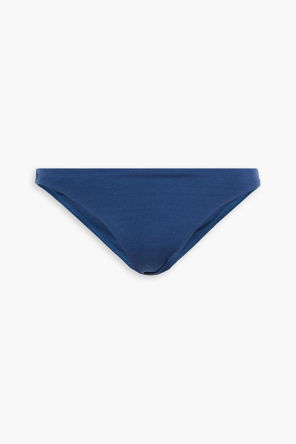 Zimmermann Ribbed Low-rise Bikini Briefs In Navy | ModeSens