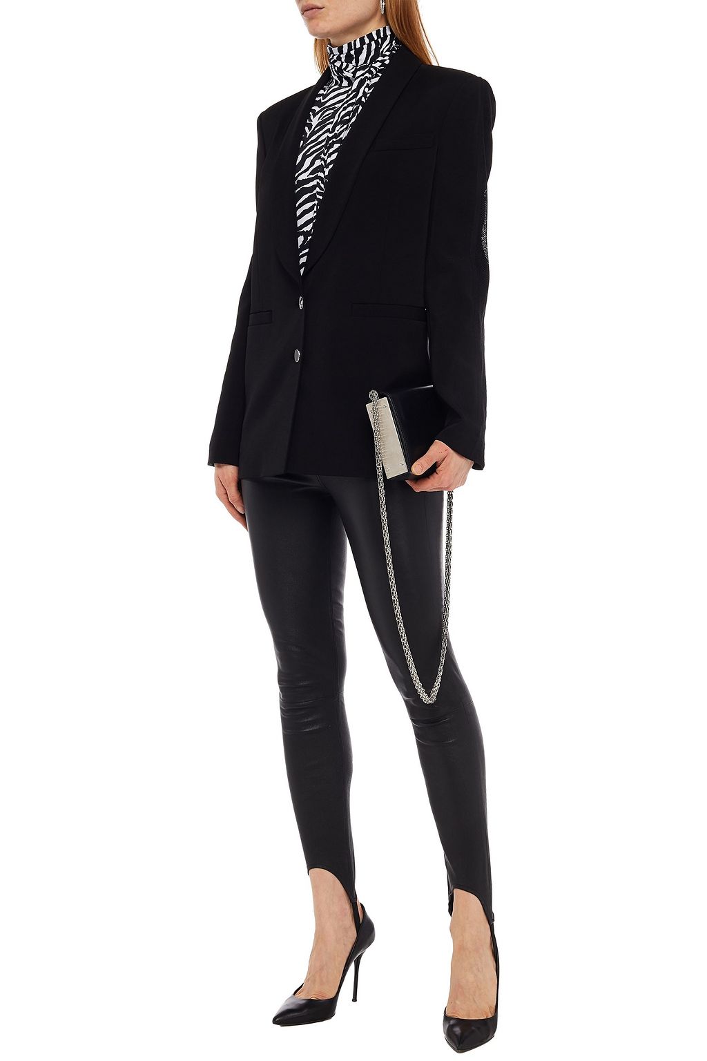 JUST CAVALLI Mesh-trimmed twill blazer | THE OUTNET