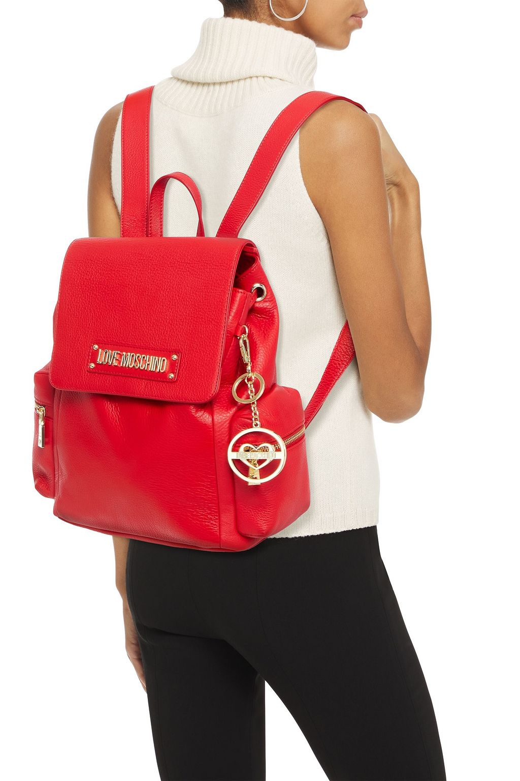 LOVE MOSCHINO Pebbled-leather backpack | THE OUTNET