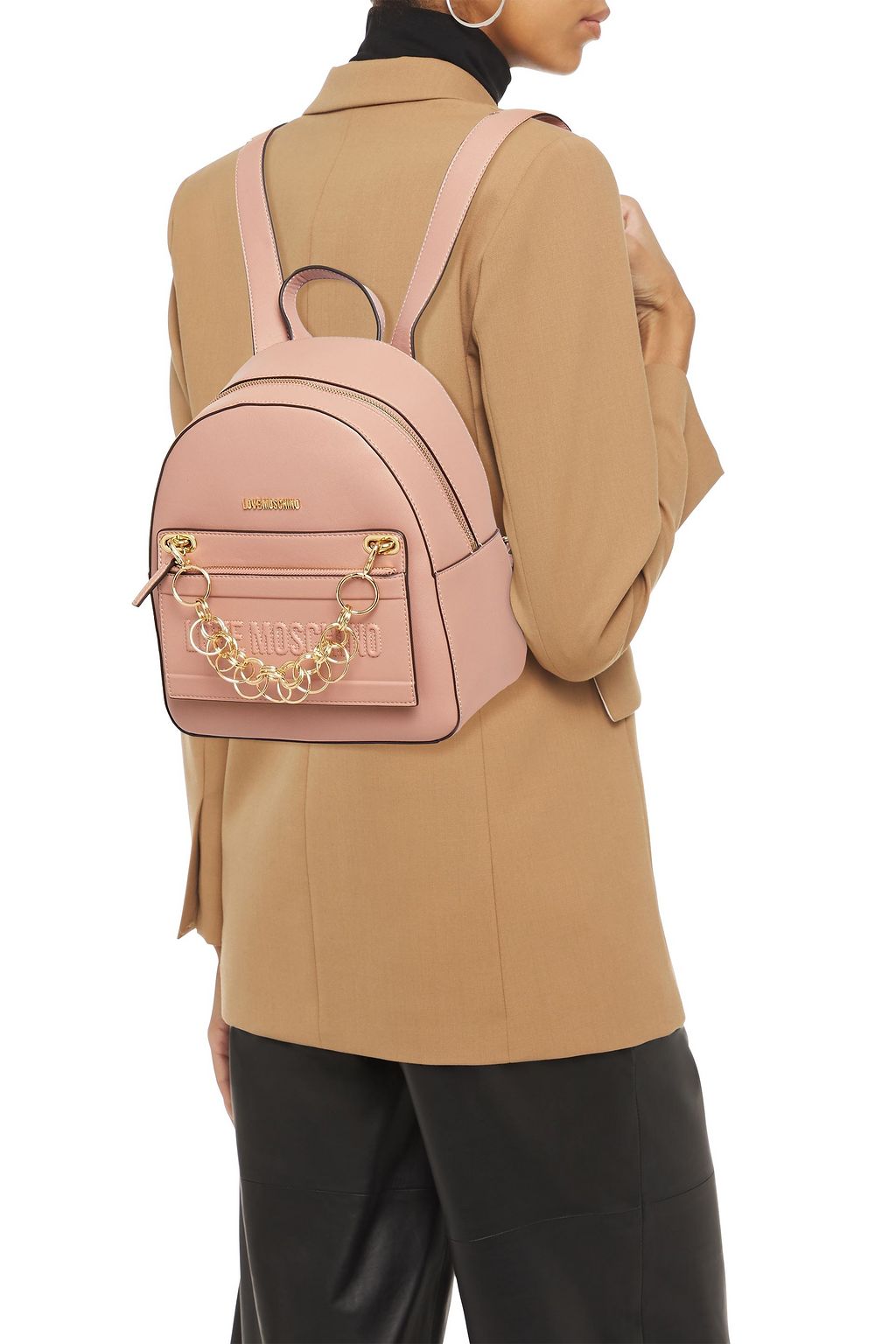 LOVE MOSCHINO Embellished faux leather backpack | THE OUTNET