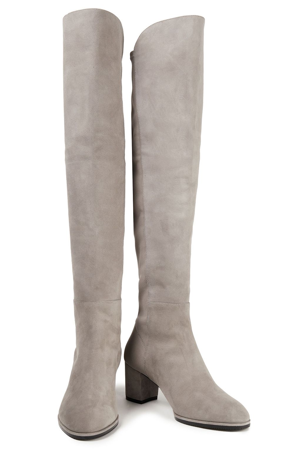 Stuart Weitzman Harper Suede And Neoprene Knee Boots Sale Up To 70