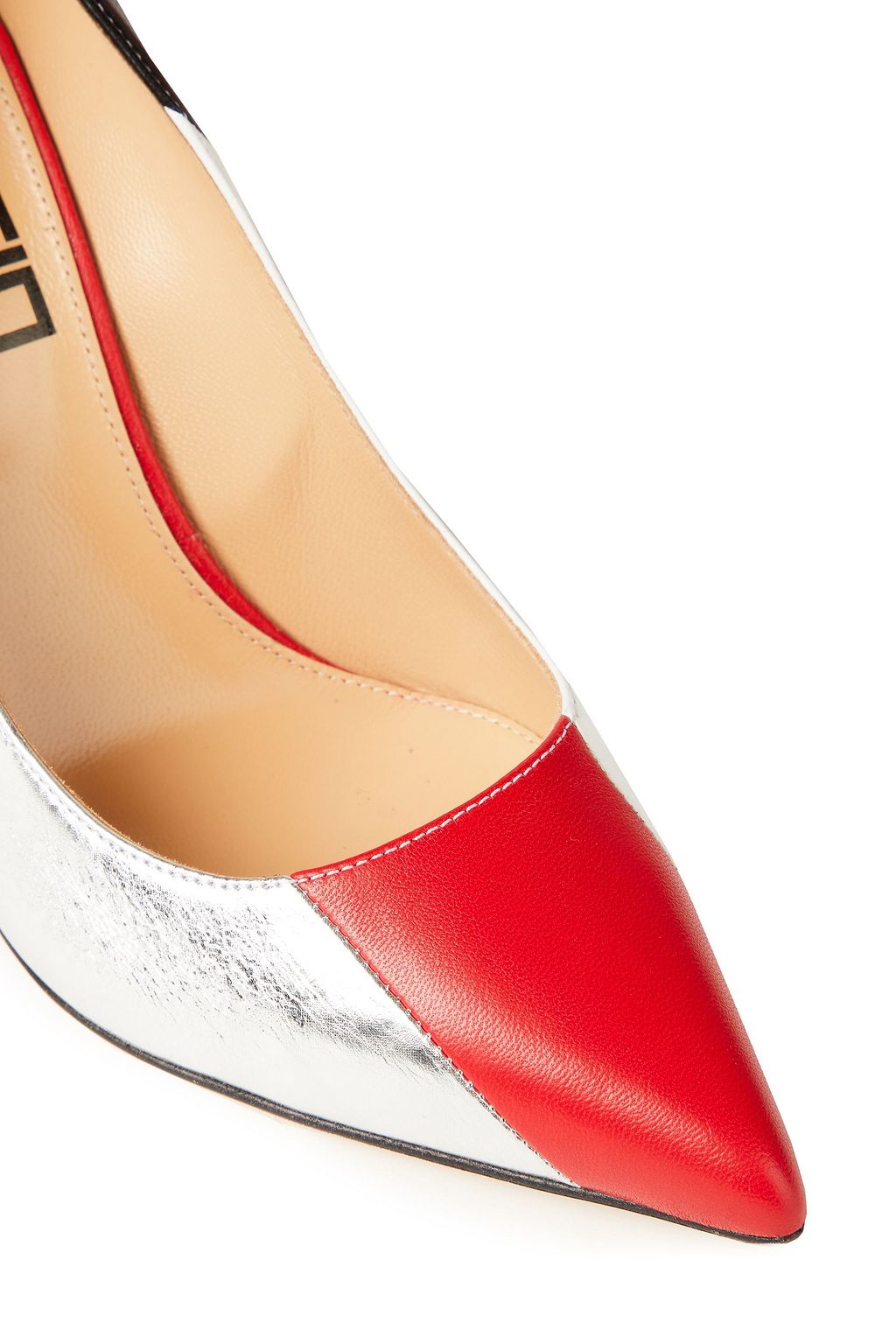 SERGIO ROSSI Color-block smooth and textured-leather pumps | THE OUTNET