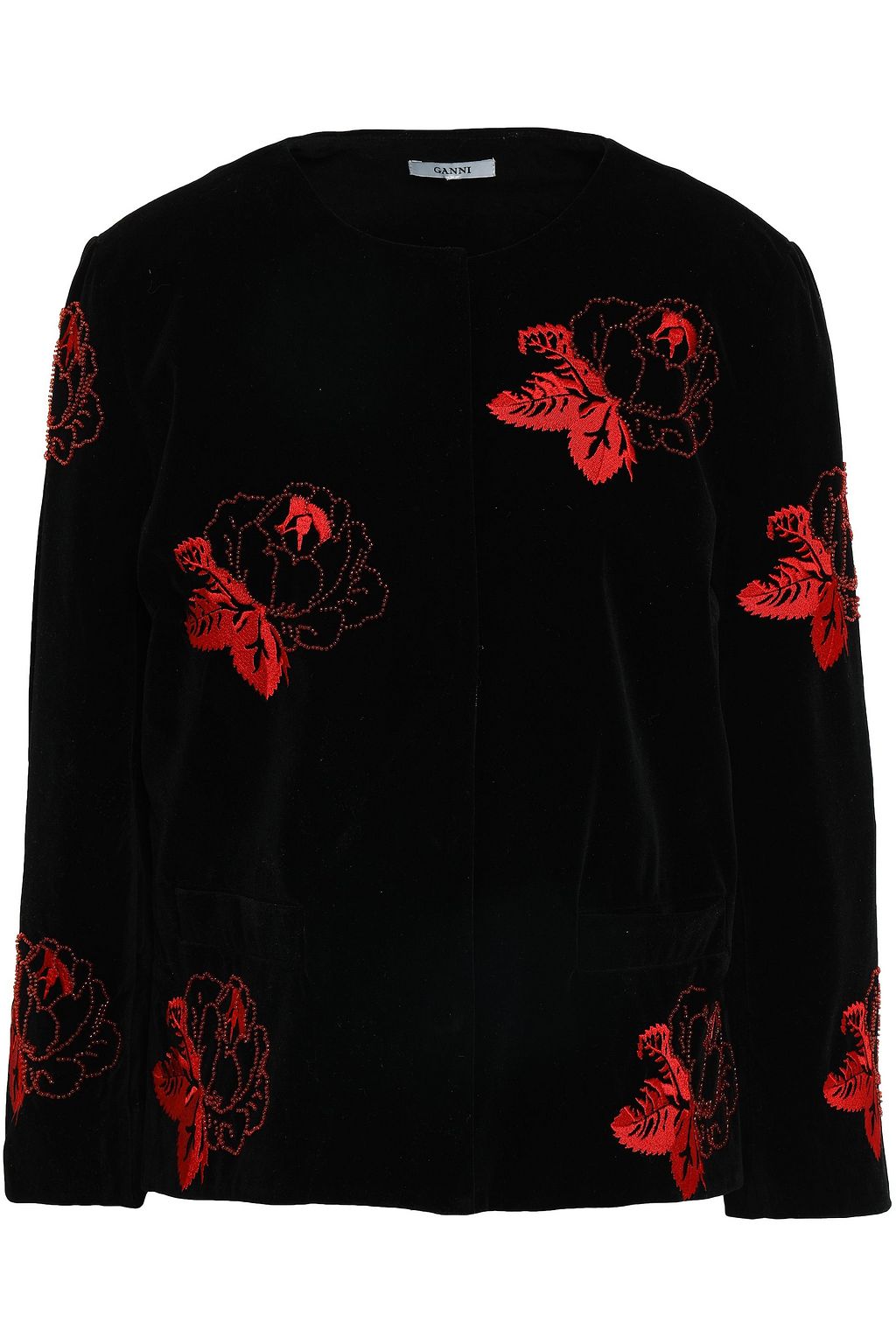 GANNI Embellished velvet jacket | THE OUTNET