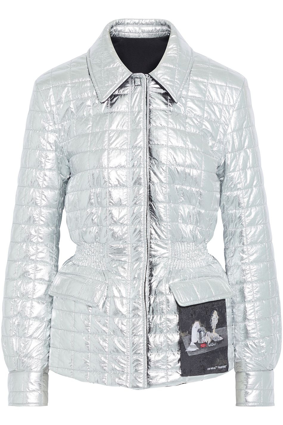 OFF-WHITE™ Appliquéd metallic quilted cotton-blend jacket | THE OUTNET