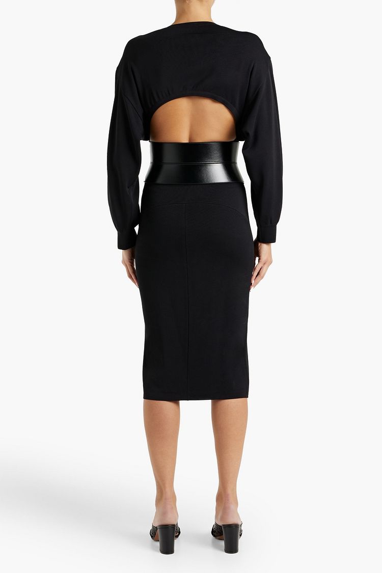 ALAÏA Cutout gathered stretch-knit dress | THE OUTNET