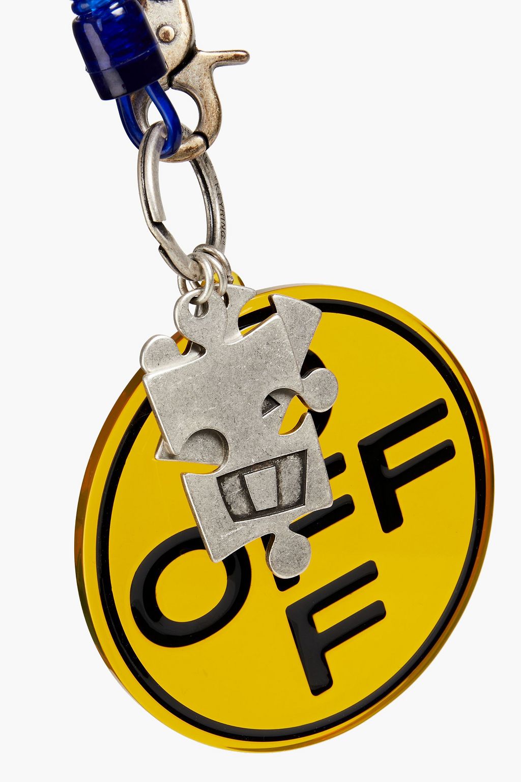 OFF-WHITE™ Off Cross Bungee logo-print Perspex key ring | THE OUTNET