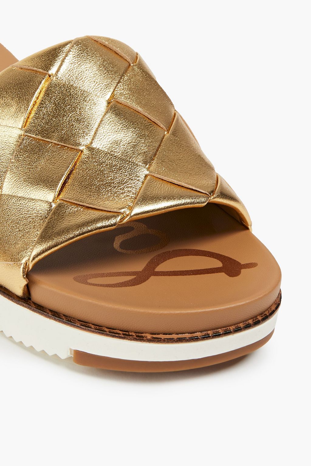 SAM EDELMAN Adaley metallic leather slides | THE OUTNET