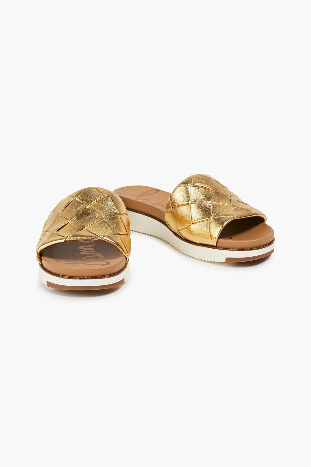 SAM EDELMAN Adaley metallic leather slides | THE OUTNET