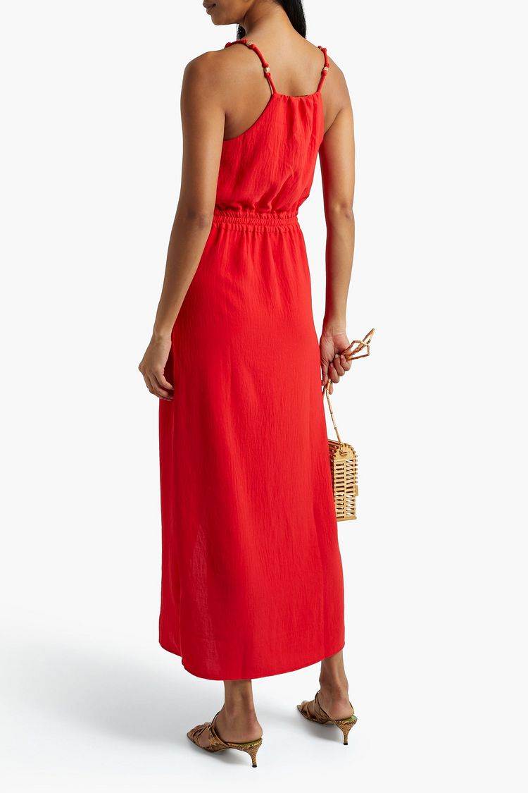 VIX PAULA HERMANNY Cyndi crinkled-voile midi wrap dress | THE OUTNET