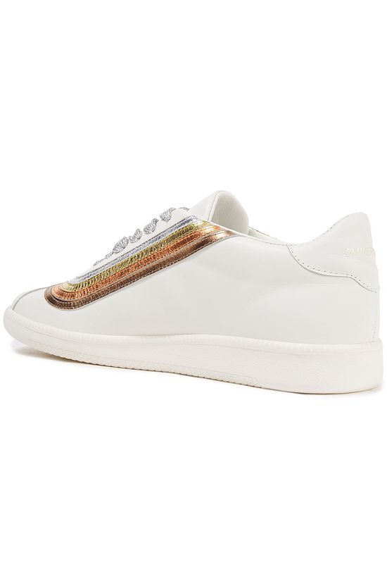 ZIMMERMANN Metallic-trimmed leather sneakers | Sale up to 70% off | THE ...