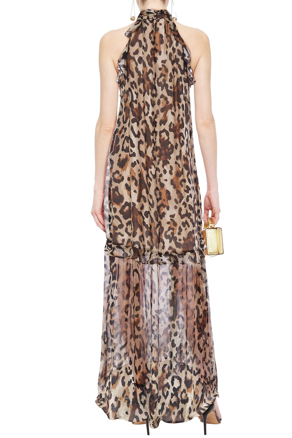 Rachel Zoe Ruffled Leopard Print Chiffon Maxi Dress The Outnet