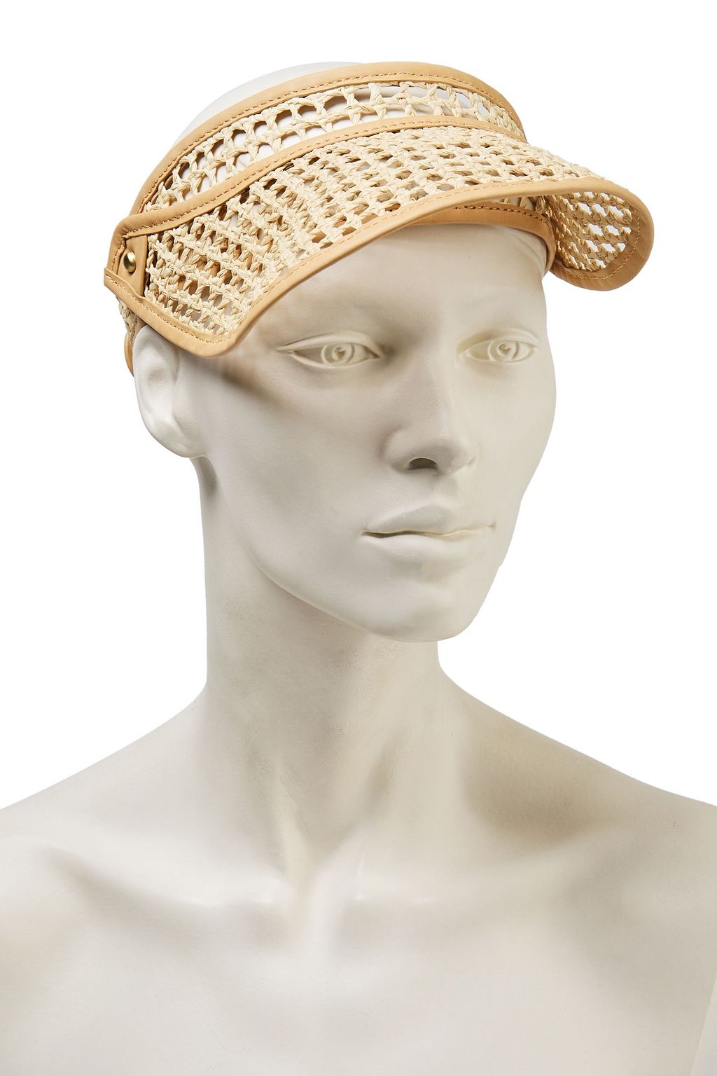 Cream Woven raffia and leather visor | ZIMMERMANN | THE OUTNET