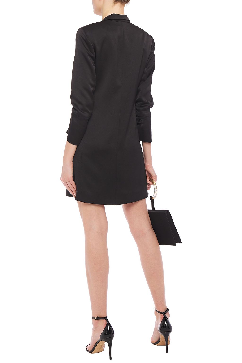 HALSTON Double-breasted satin mini tuxedo dress | THE OUTNET HALSTON Double-breasted satin mini tuxedo dress | THE OUTNET