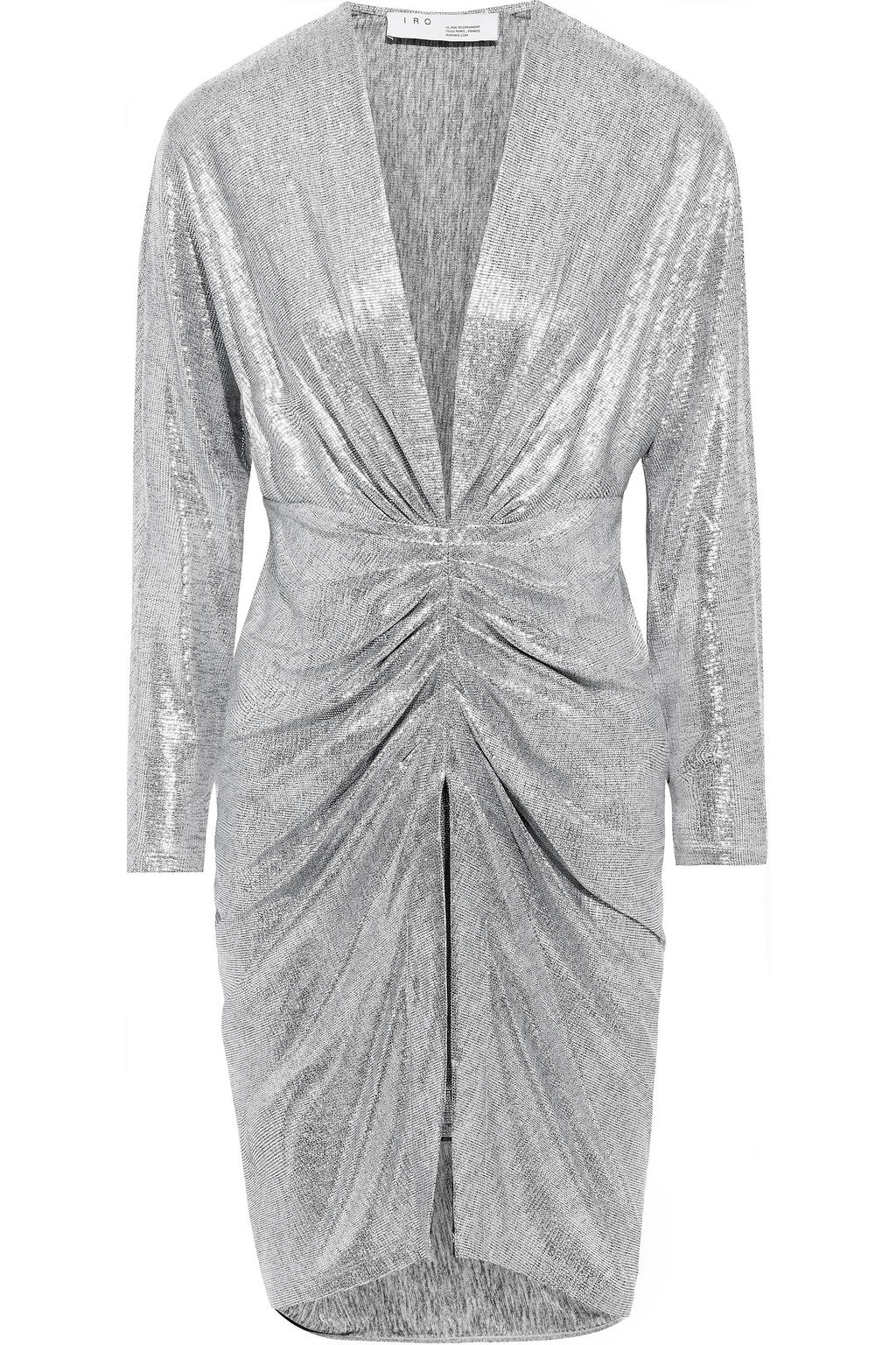 IRO Cilty ruched metallic textured stretch-jersey mini dress | THE OUTNET