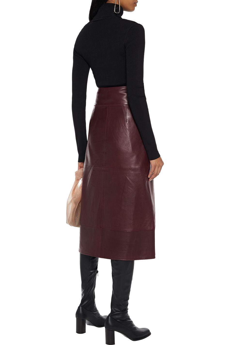 WALTER BAKER Jaz leather midi skirt | THE OUTNET