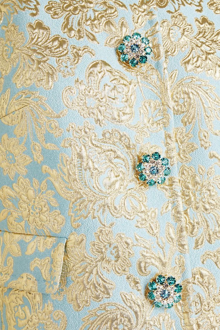 DOLCE&GABBANA Cropped embellished metallic brocade jacket | THE OUTNET