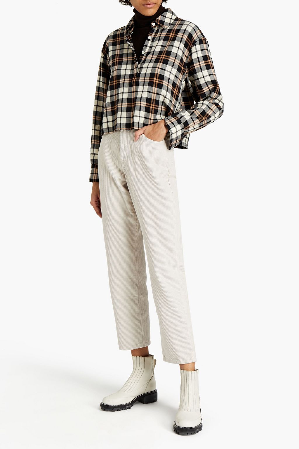 BA&SH Soja cropped cotton-corduroy straight-leg pants | THE OUTNET