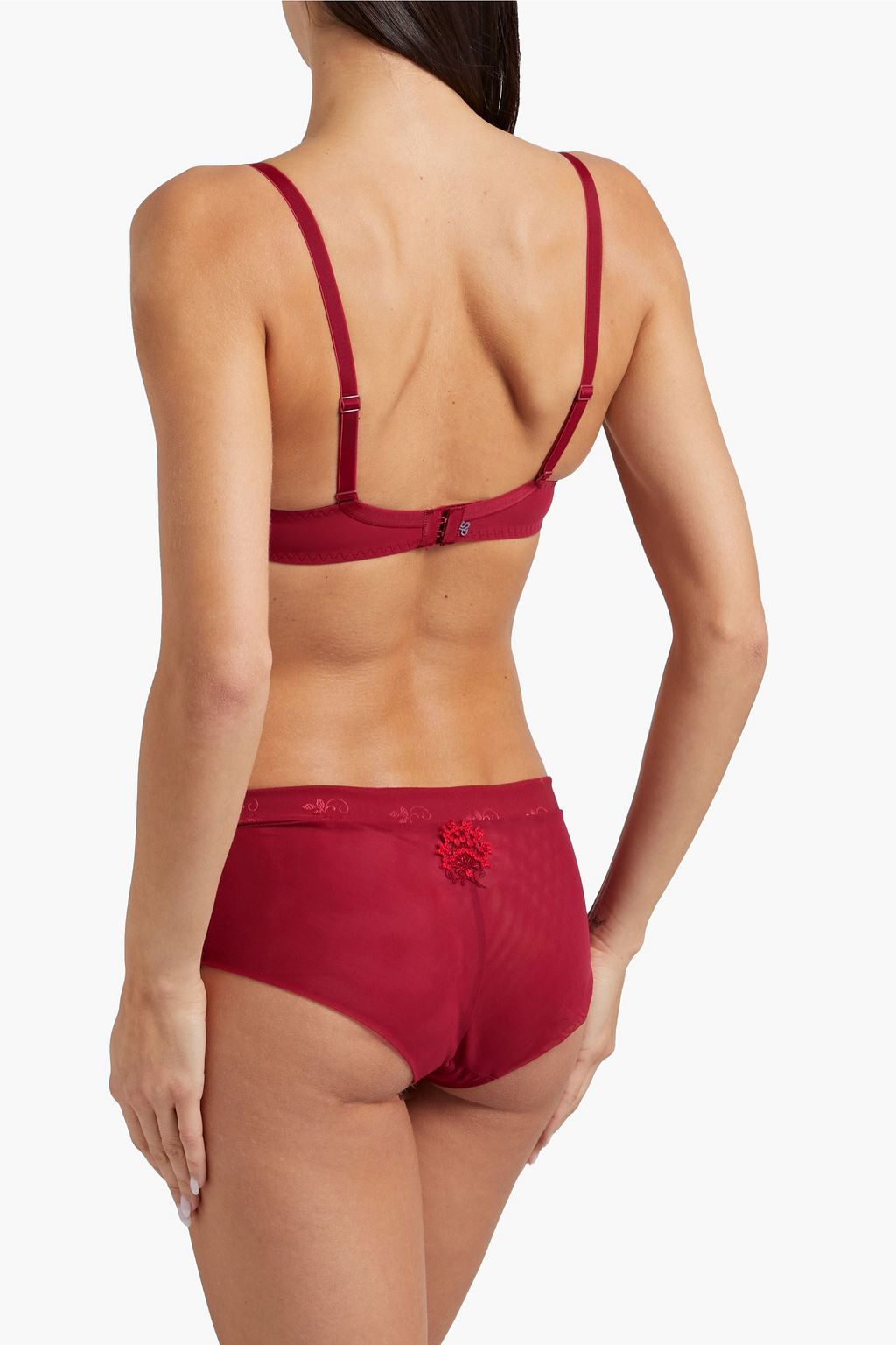 Simone PÉrÈle Lace Trimmed Embroidered Tulle Underwired Bra The Outnet