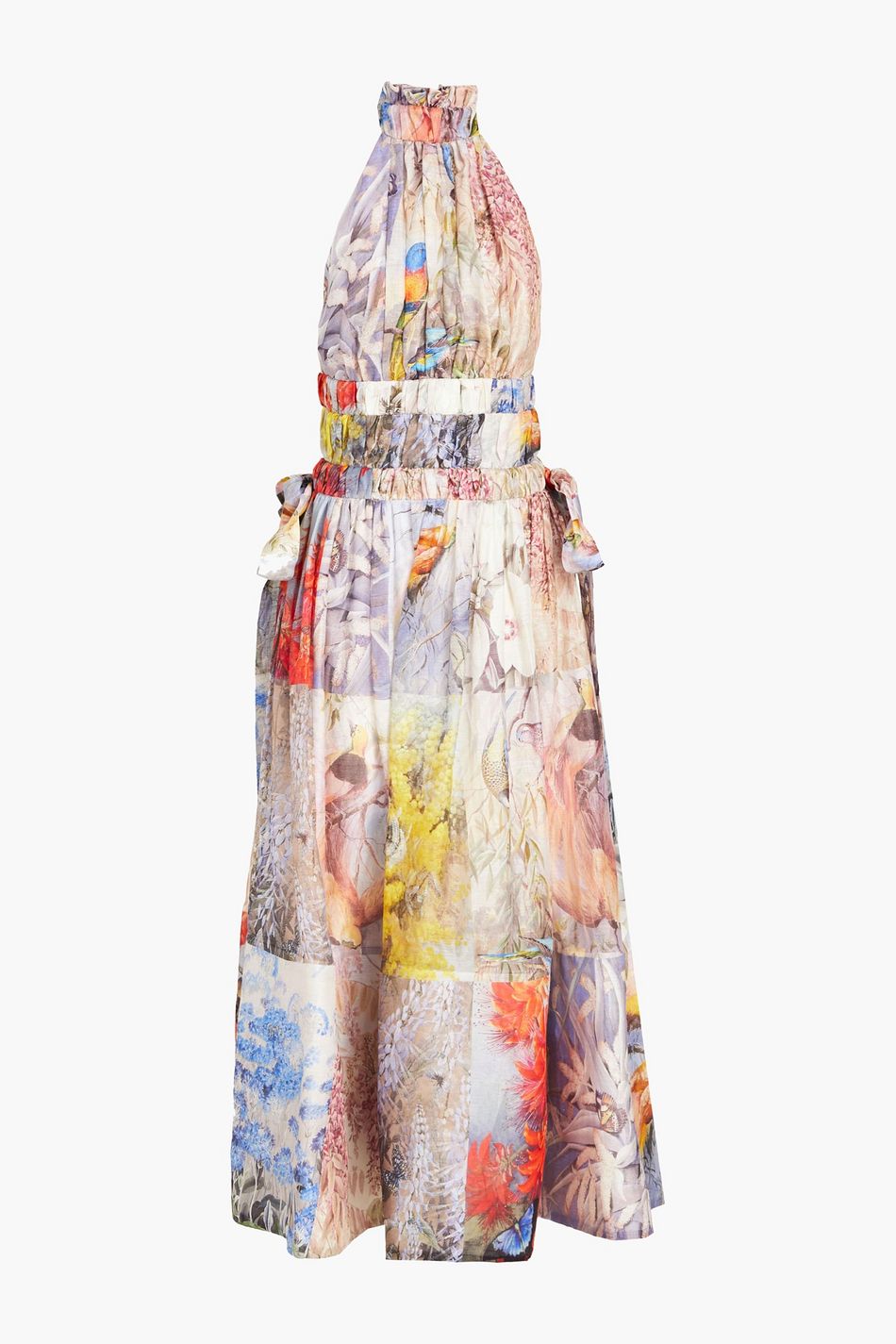 ZIMMERMANN Botanica floral-print linen and silk-blend gauze halterneck ...