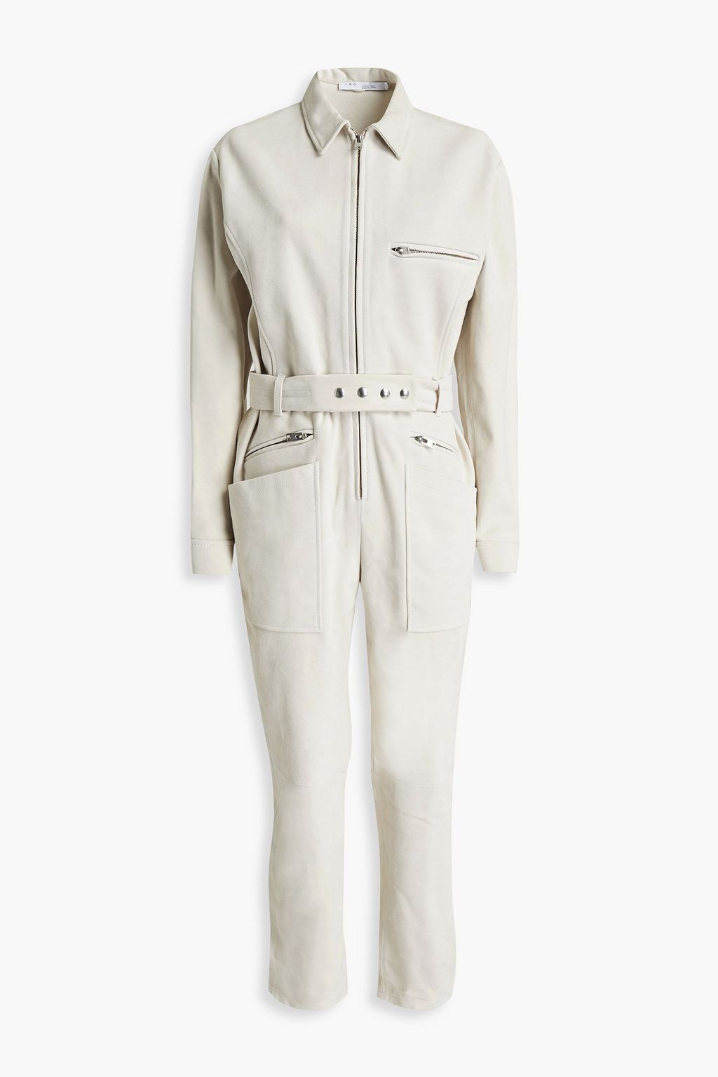 IRO Carel belted suede jumpsuit | THE OUTNET