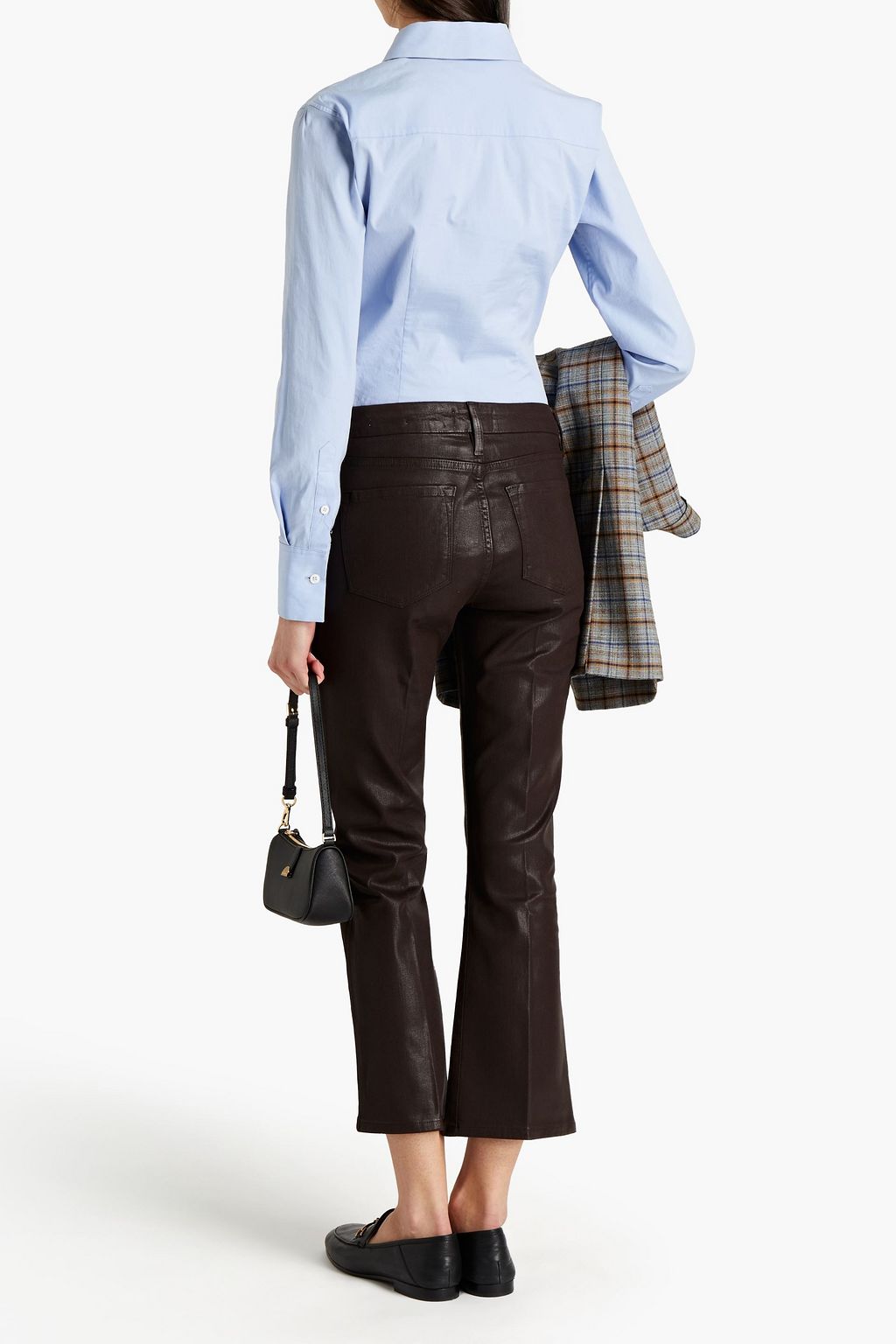 FRAME Le Crop Mini Boot coated high-rise bootcut jeans | THE OUTNET
