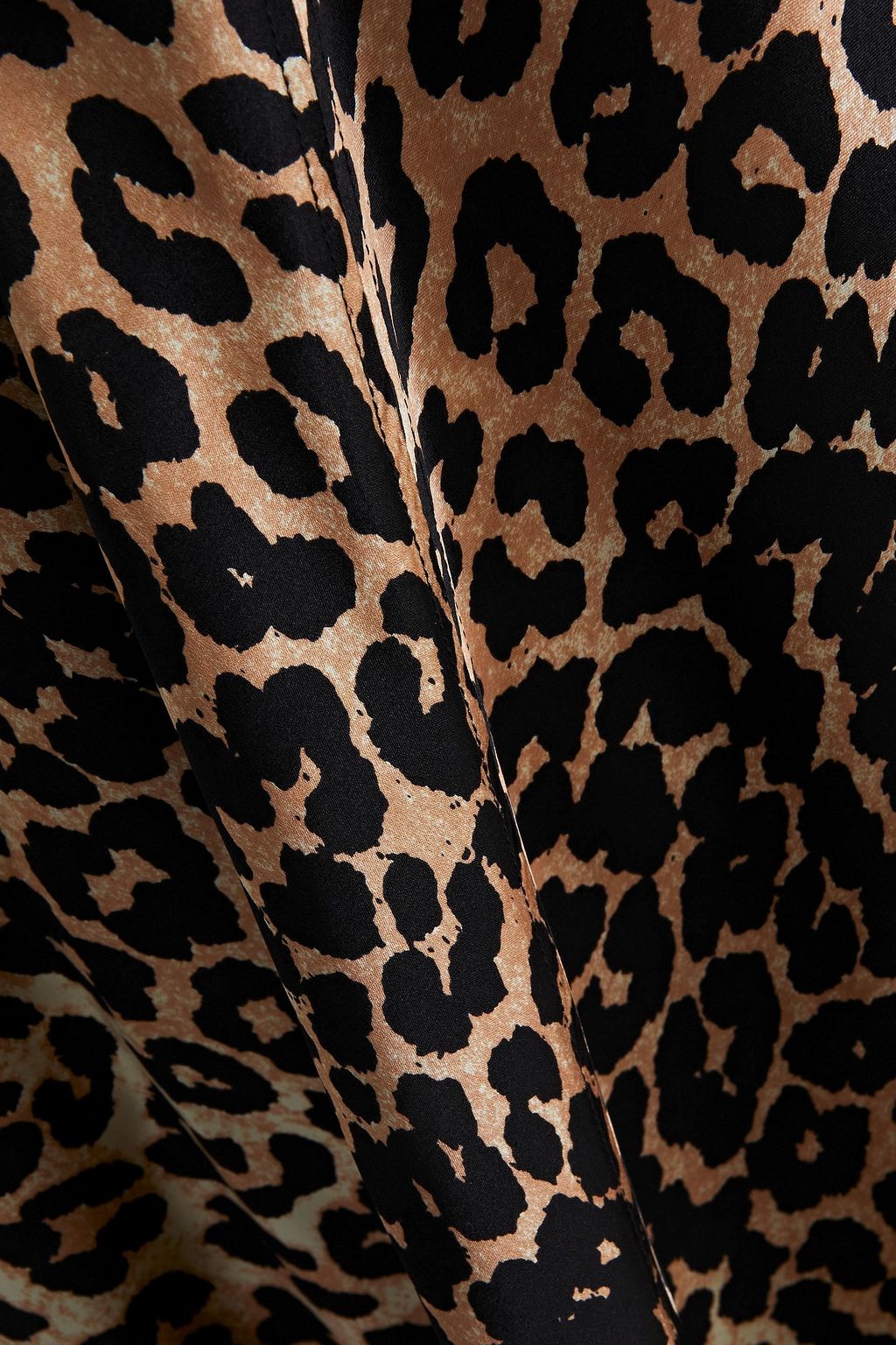 Ganni Leopard Print Silk Blend Satin Maxi Slip Dress The Outnet